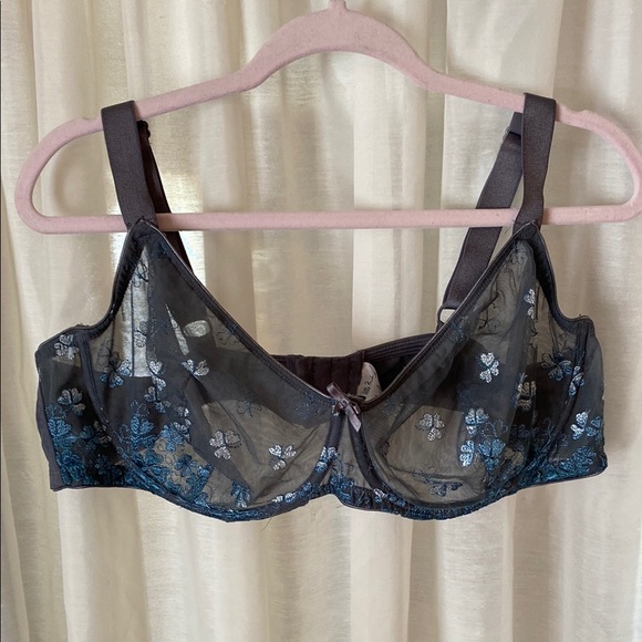 Ulla Popken | Intimates & Sleepwear | Black And Blue Underwire Bra With ...